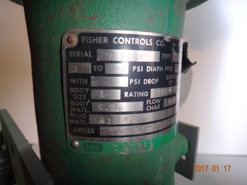 Fisher 1", Class 300, Cast Steel, Control Valve, Transamerican ...