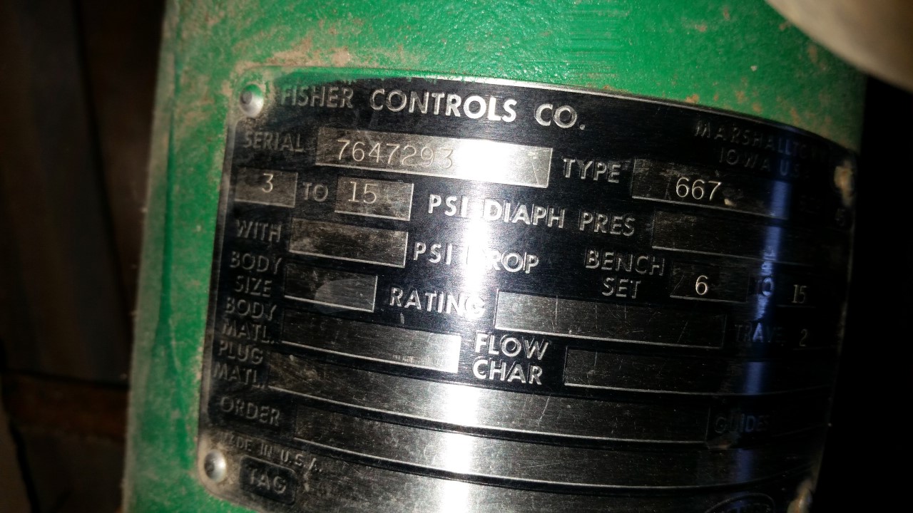 Fisher Type 667, Size 45 Actuator, Transamerican Equipment Company