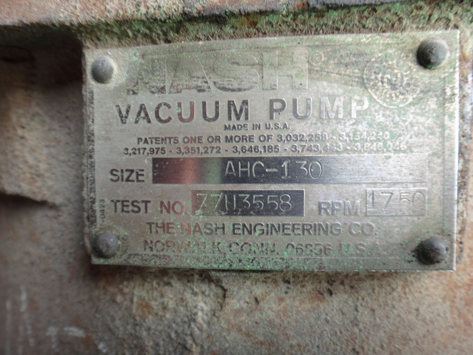 Nash AHC-130 Vacuum Pump, Transamerican Equipment Company