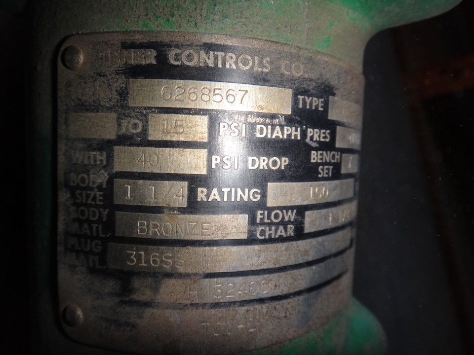 Fisher 1.25 150 Class, Bronze Threaded Control Valve, Transamerican ...