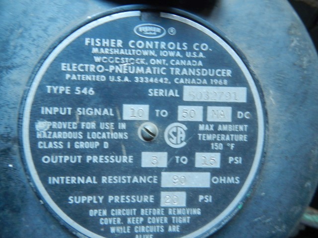 Fisher 1" 125 Class, Iron Flanged Control Valve, Transamerican ...
