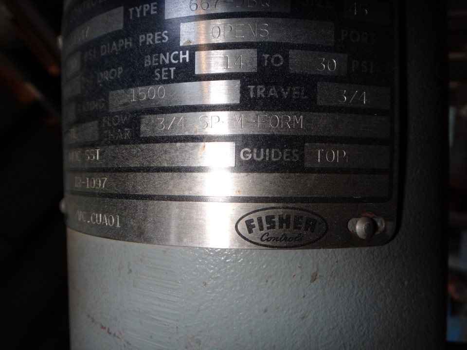 Fisher 1" 1500 Class, Steel, Flanged Control Valve, Transamerican ...