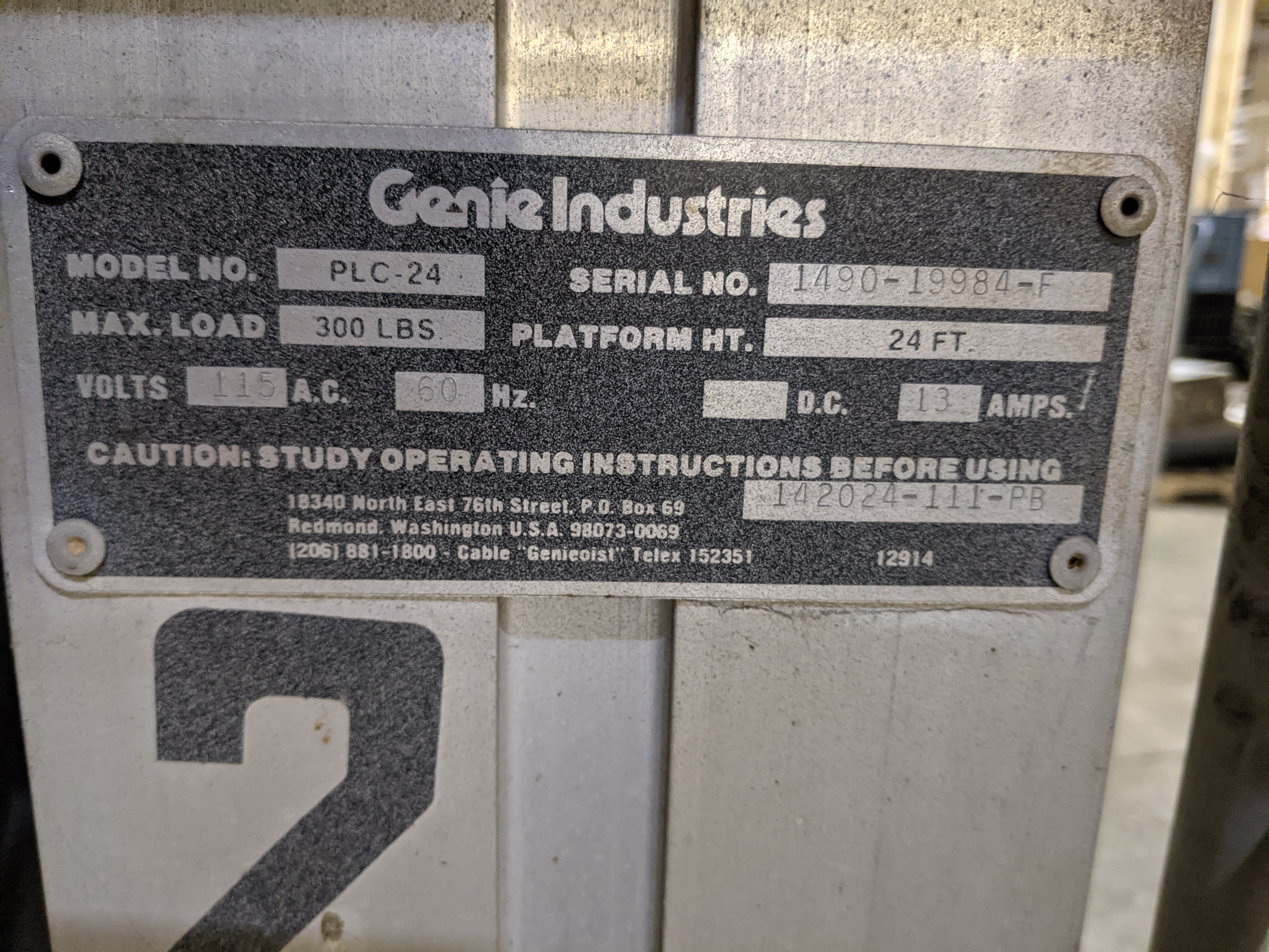 Genie PLC-24, Transamerican Equipment Company