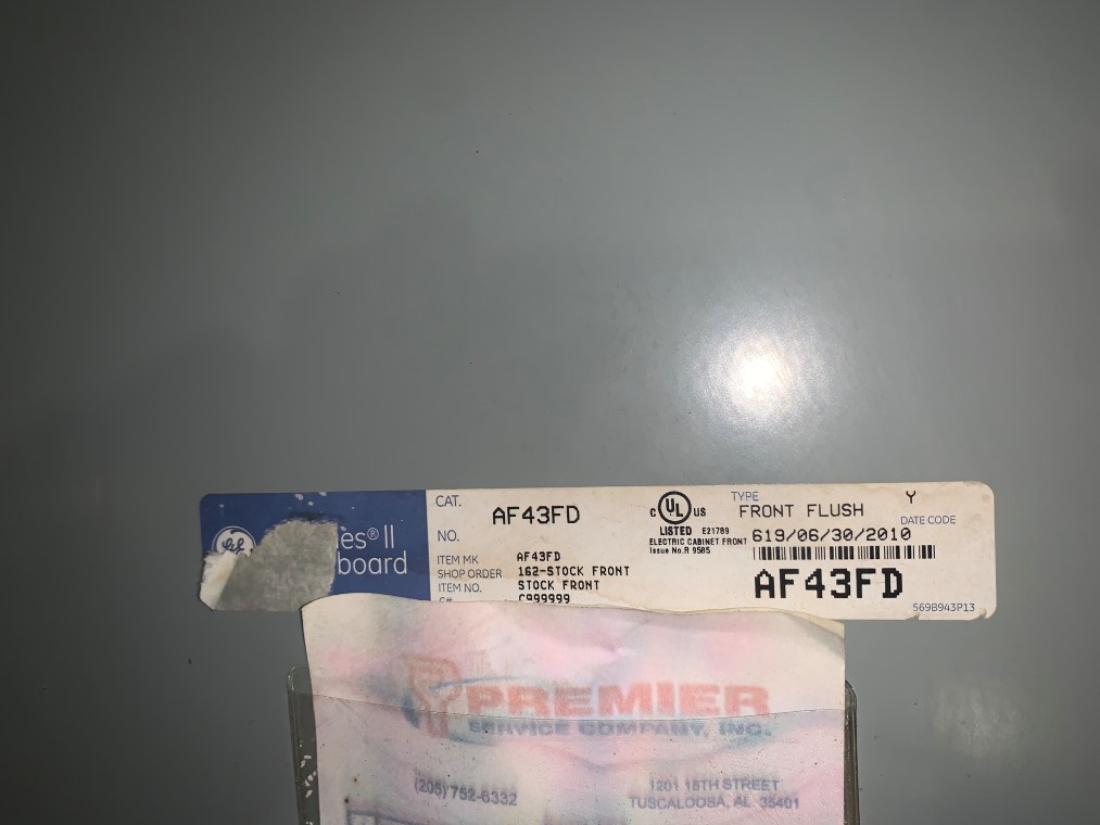 GE AQF3302MBX Main Breaker Panel 225A, 208Y/120V, 3ph, 150A Main ...