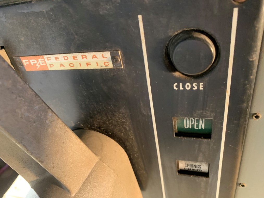 Federal Pacific FP-50 Low Voltage Power Circuit Breaker, Transamerican ...