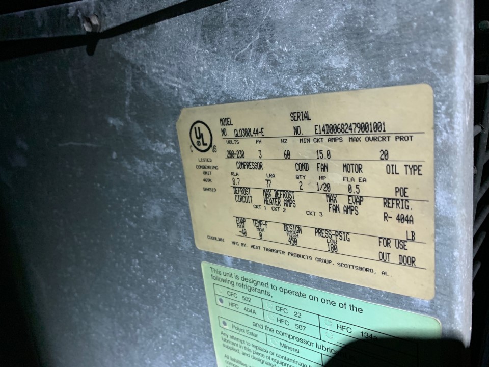 Kolpak Freezer Conditioner Model: GL0300L44-E Model 2: PC299LZO ...
