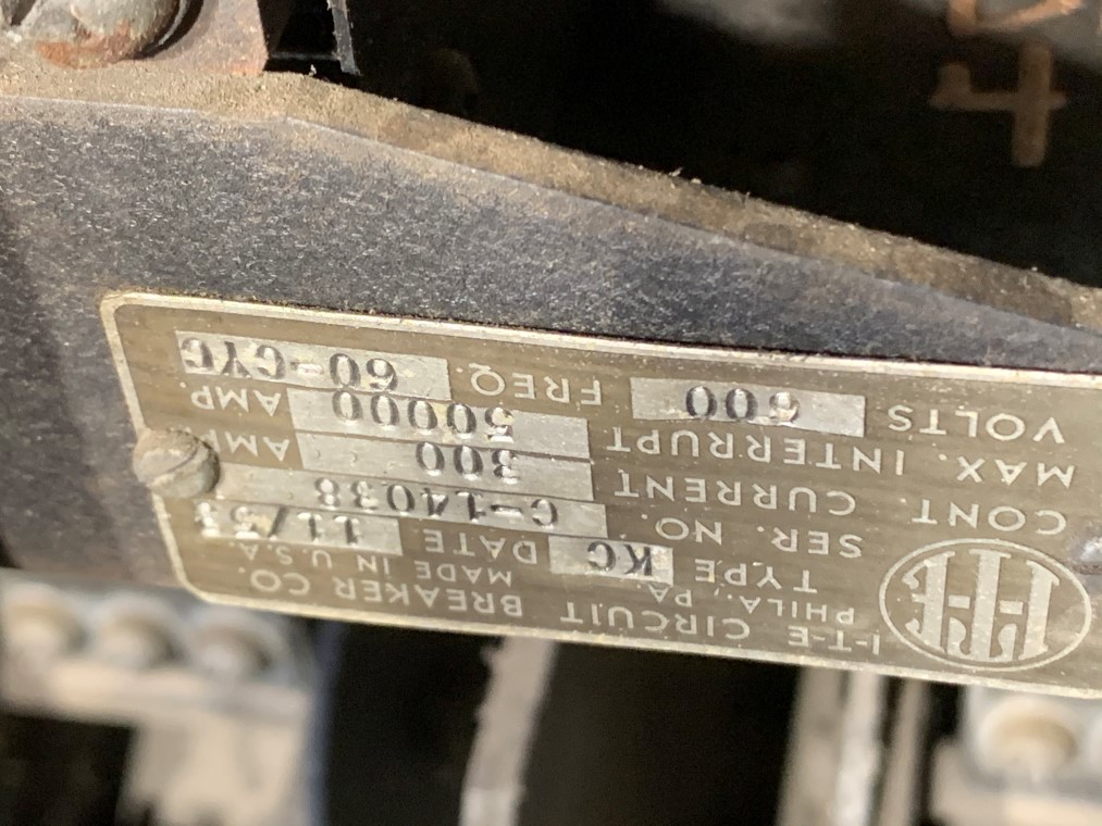 ITE KC Air Circuit Breaker, 300A, 600V, MO/BI, Transamerican Equipment ...