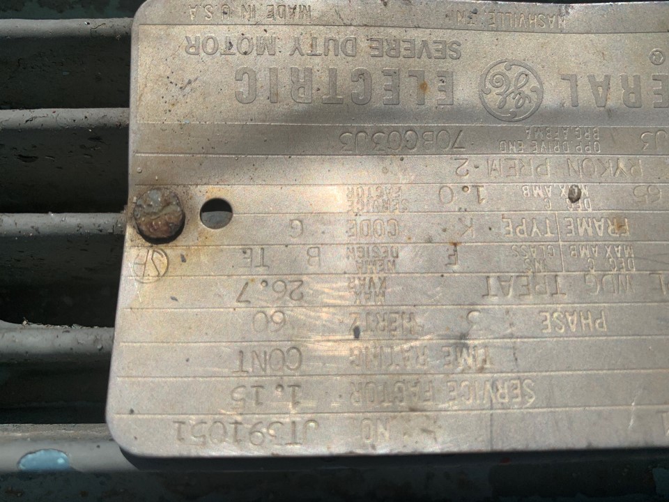 General Electric 75 HP, 900 RPM, Electric Motor, Transamerican ...