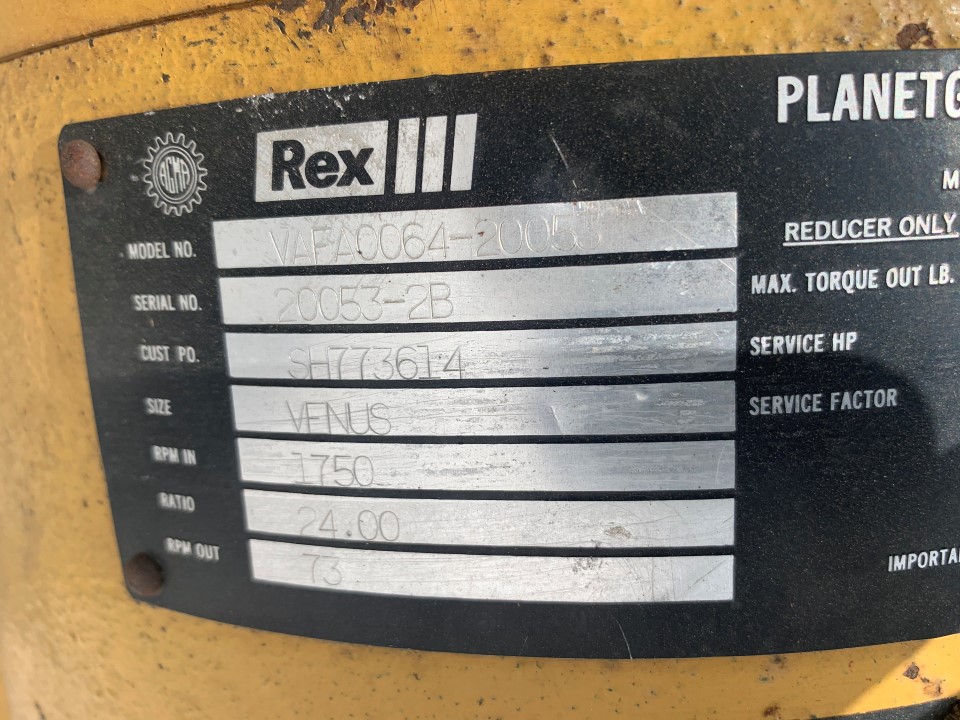 Toshiba 7.5 HP 1165 RPM 254T Motor With Rexnord Gear Reducer 24 ...