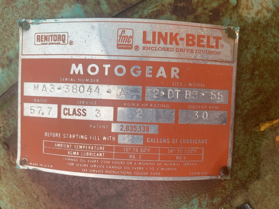 Link Belt Helical Gear Reducer 2-DTB3-55, Transamerican Equipment Company