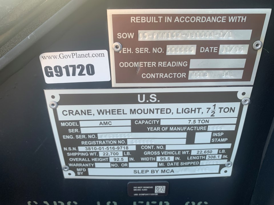 1989 Koehring/Lorain LRT 110 Rough Terrain Crane, Transamerican ...