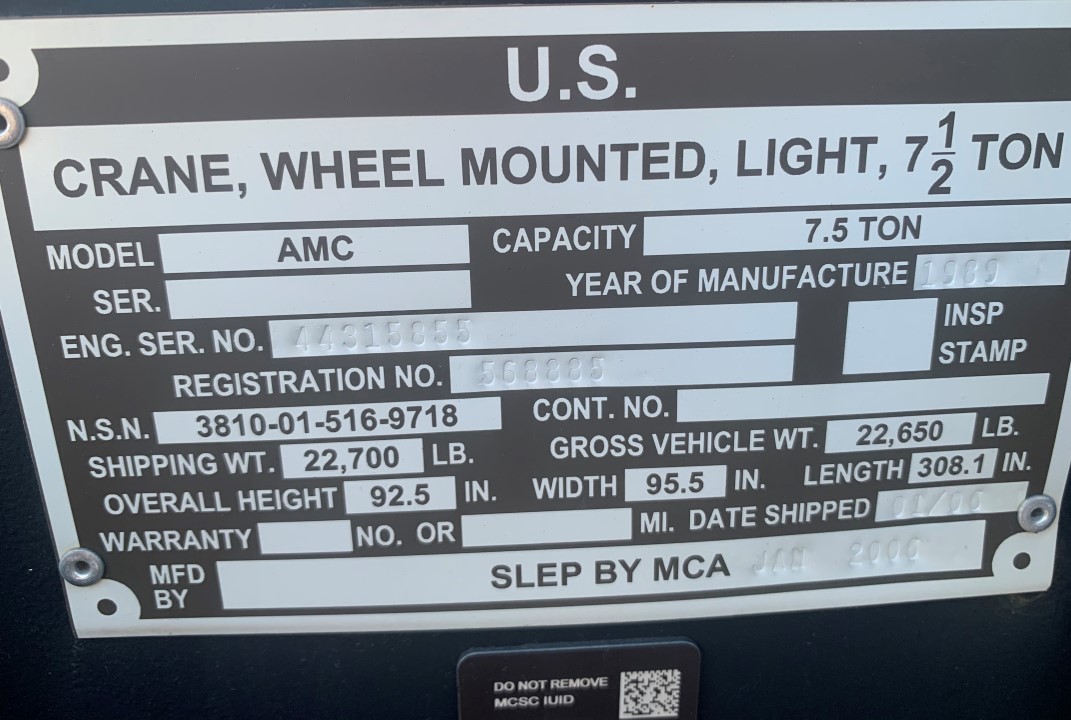 1989 Koehring/Lorain LRT 110 Rough Terrain Crane, Transamerican ...