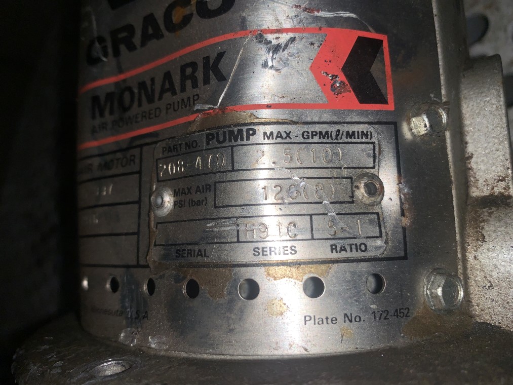 Graco Series H91C Pump 208-470, 2.5(10) GPM, 120 PSI, 205-997,SS ...