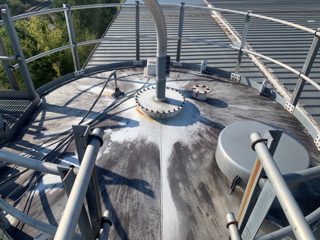 Approx 30,000 Gallon Vertical Silo 42’ x 12’, 60 Degree, Transamerican ...
