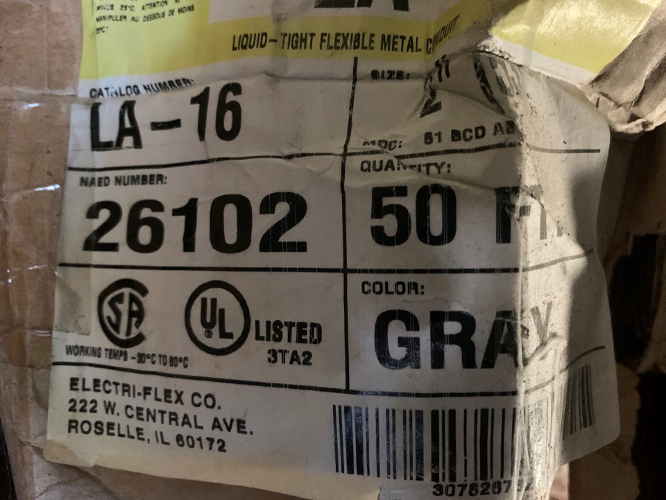 Electri-Flex LA-16 2"x50' Flexible Metal Conduit, Transamerican ...
