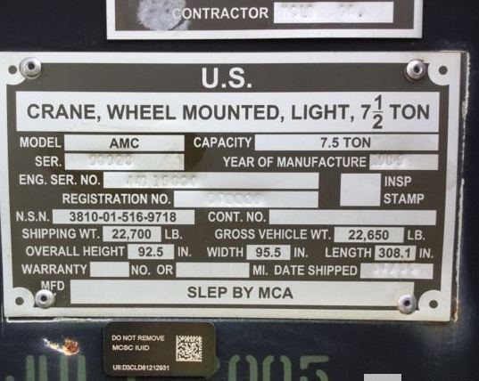 Terex LRT-110 rough terrain crane, Transamerican Equipment Company