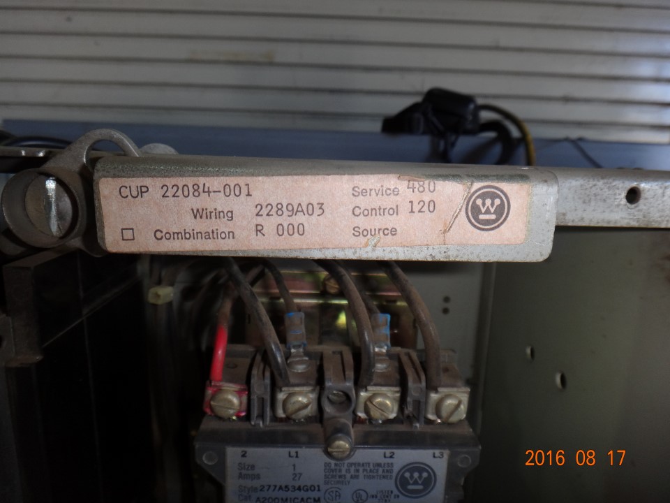 Westinghouse Type W Size 1 Motor Control Center, Transamerican ...