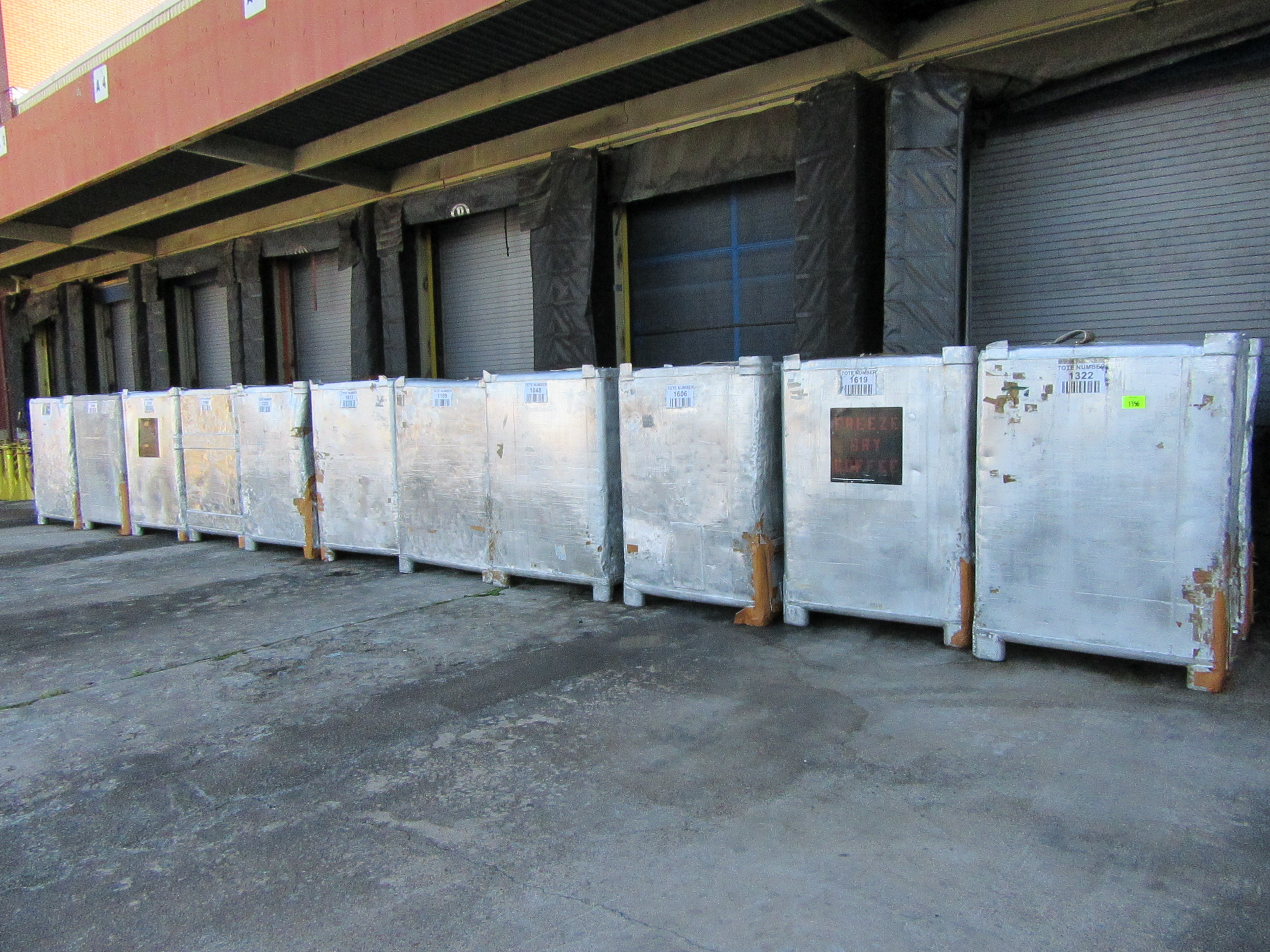50 Cu Ft Aluminum Totes 40x45x60, side door and top hatch ...